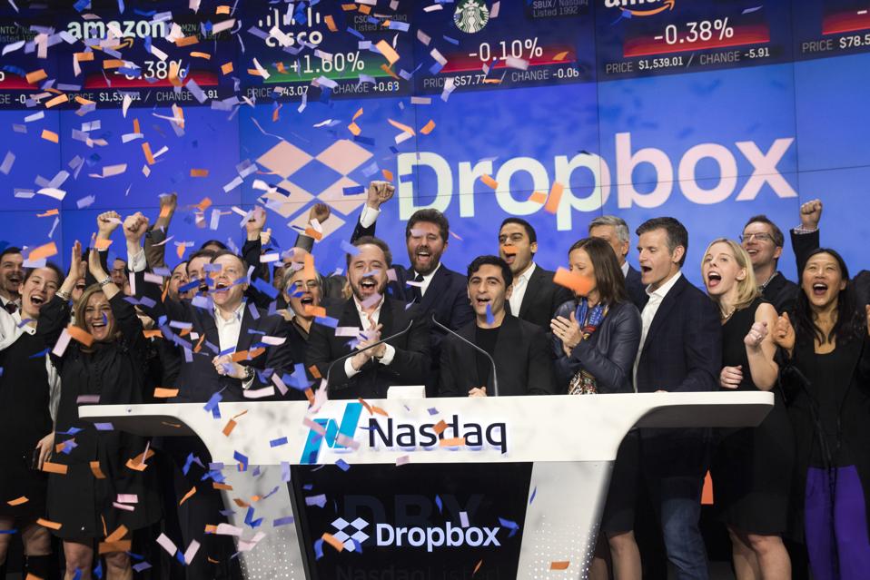 Silicon Valley Exhales: Dropbox Shares Jump More Than 40% In High ...