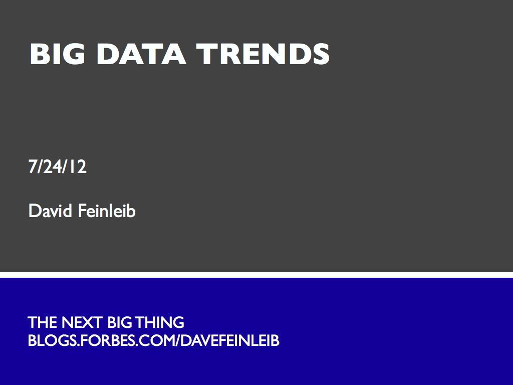 Big Data Trends