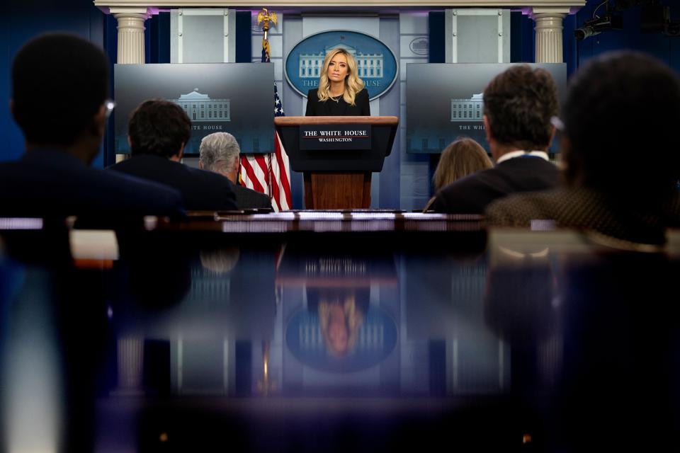 White House Holds First Formal Press Briefing In Over A Year