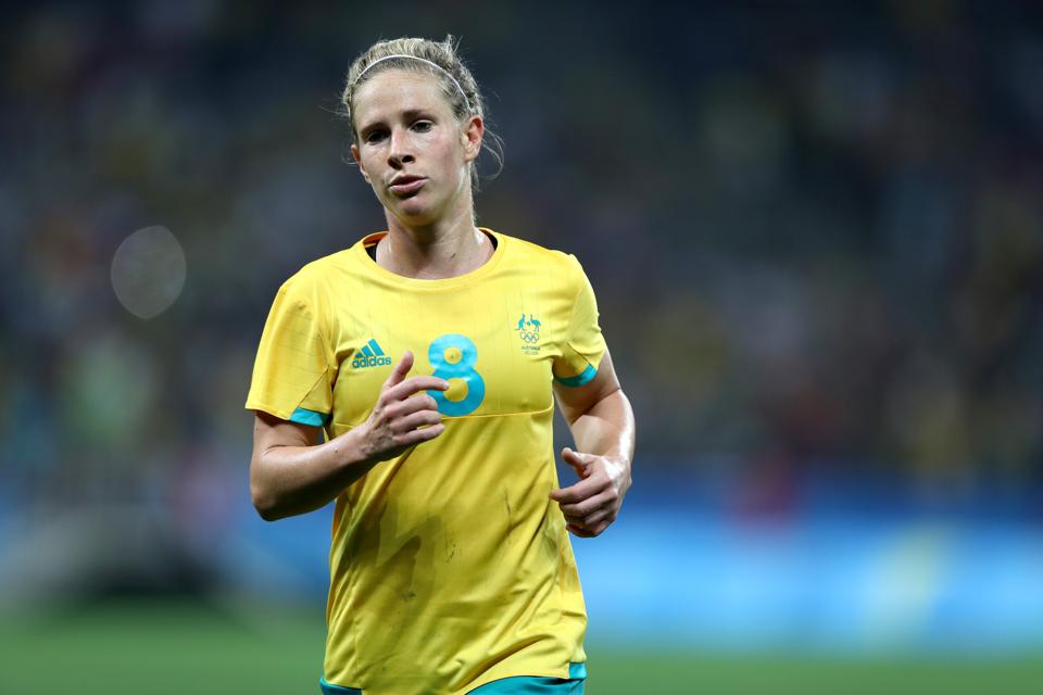 Australian Olympic Footballer Shows Captain How To Drink Water