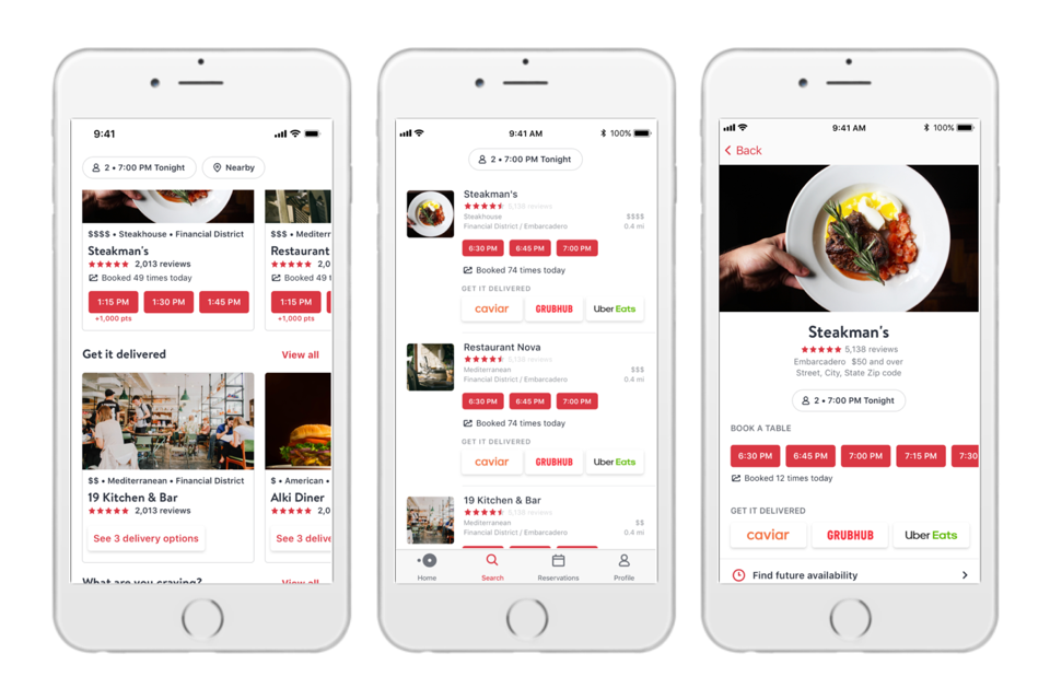 OpenTable Enters Restaurant Delivery Market, Partners With Caviar ...