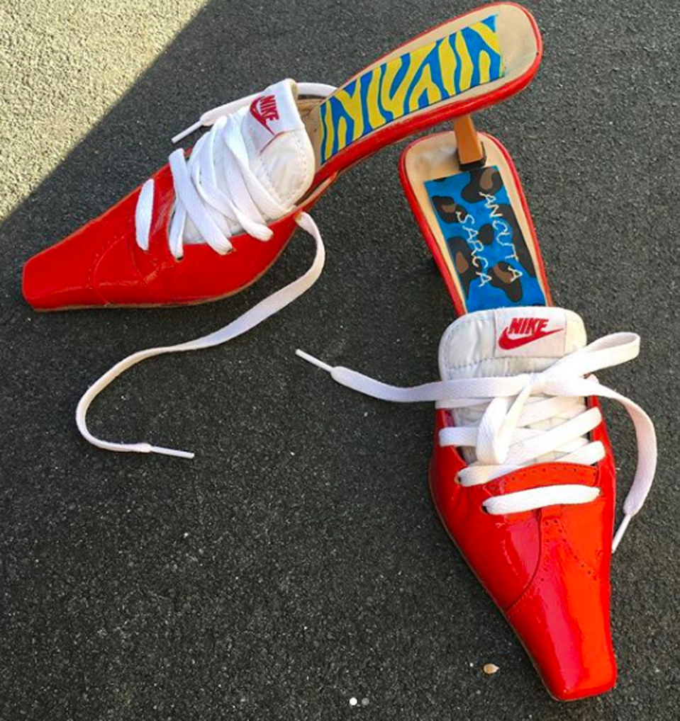 Meet The Romanian Designer Upcycling Nike Trainers Into Heels