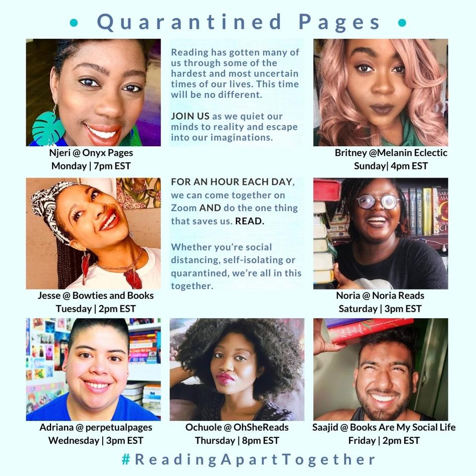 BookTubers Launch Quarantined Pages, A Daily Zoom Silent Group Reading ...