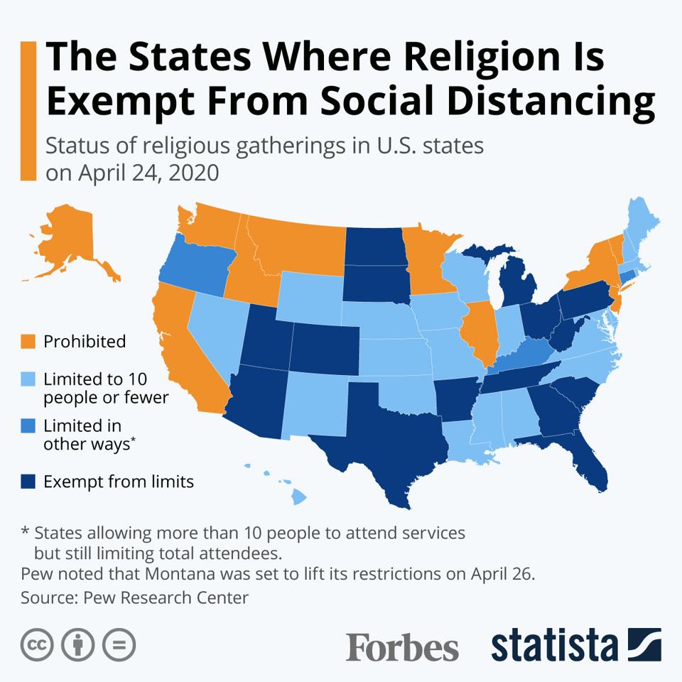 The U.S. States Where Religion Is Exempt From Social Distancing ...