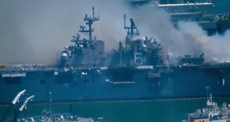 One Of The U.S. Navy’s ‘Lightning Carriers’ Is On Fire