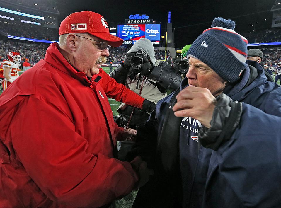 Chiefs Coach Andy Reid Defeats Bill Belichick, Showing The Divide ...
