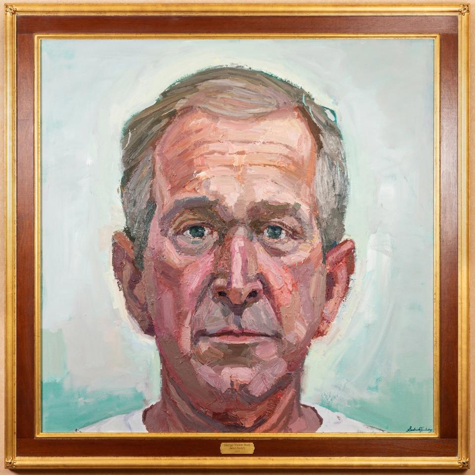 George W. Bush’s Painting Teacher Shows What He Can Do With A Quilt In ...