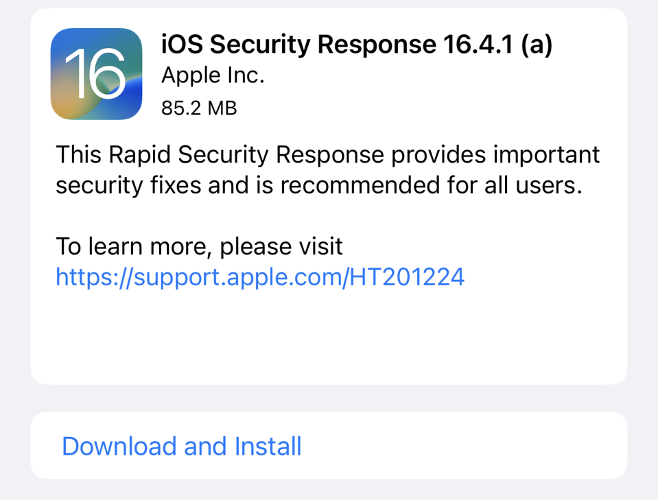 iOS 16.4.1 (a): Apple Suddenly Releases 1st-Ever iPhone Rapid Security ...