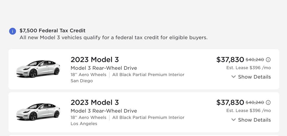 Tesla Drops Model 3 Price, With Tax Incentives Among Cheapest EVs