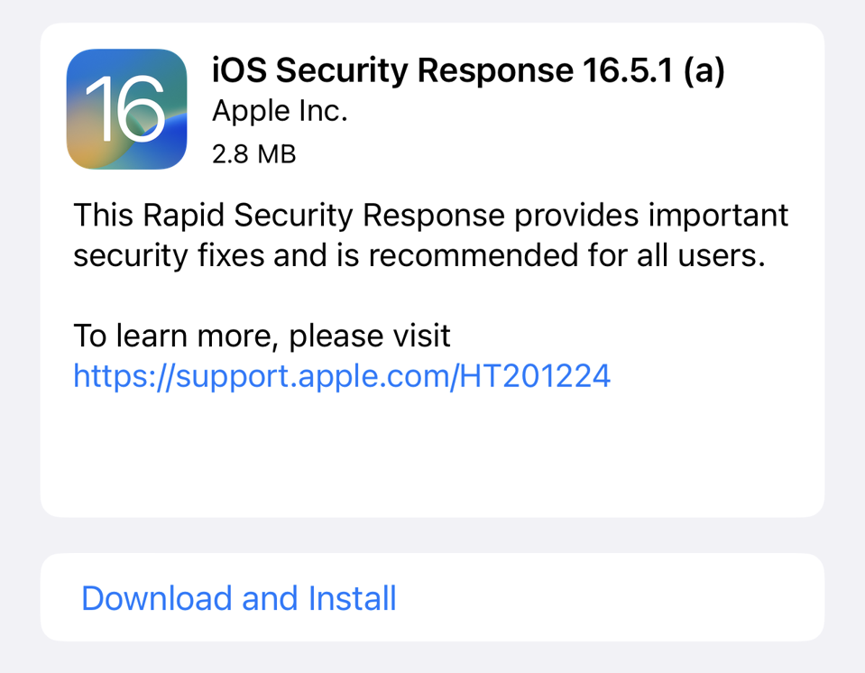 iOS 16.5.1 (a): Apple Suddenly Releases Urgent iPhone Rapid Security ...