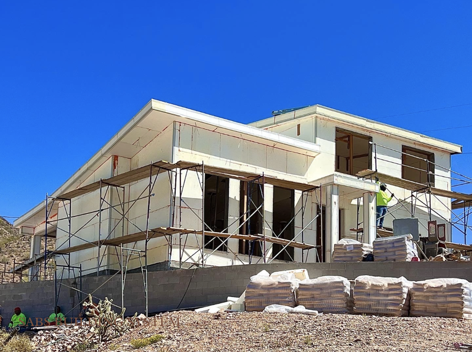 Foam Bubbles To The Top Of Housing Construction