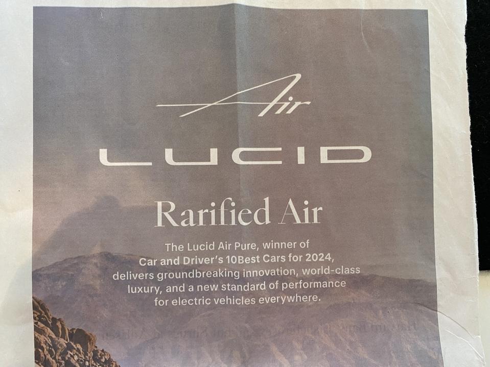 Lucid Enters ‘Rarified’ Air With Honor—But Lacks A Proofreader