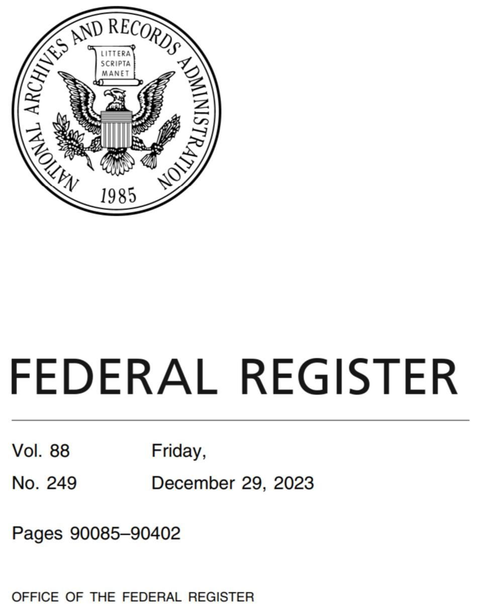 The 90,402-page 2023 Federal Register contains 3,018 final rules and ...