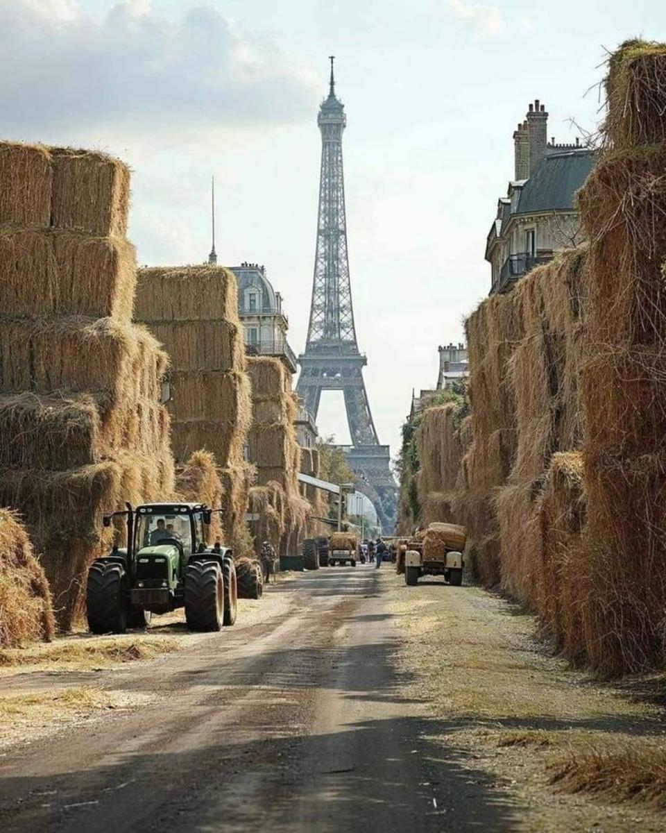Viral Photo Of Farmers Protesting In Paris Near Eiffel Tower Actually Fake