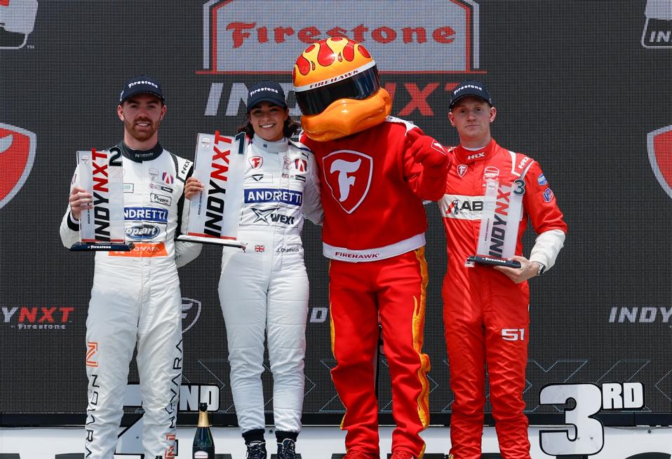 Jamie Chadwick Wins First Indy NXT Race And First Female Winner Since 2010