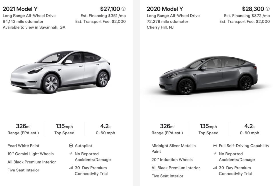 Used Tesla Model Y And Chevy Bolt Prices Plunge
