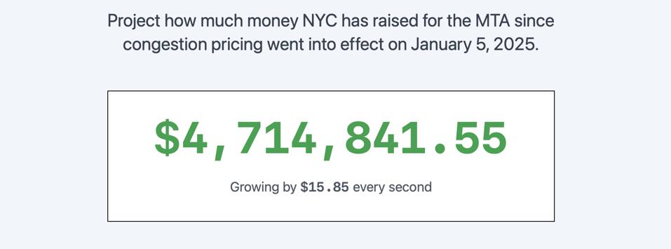 NYC Congestion Pricing. Equitable? No. Profitable? $3 Million A Day
