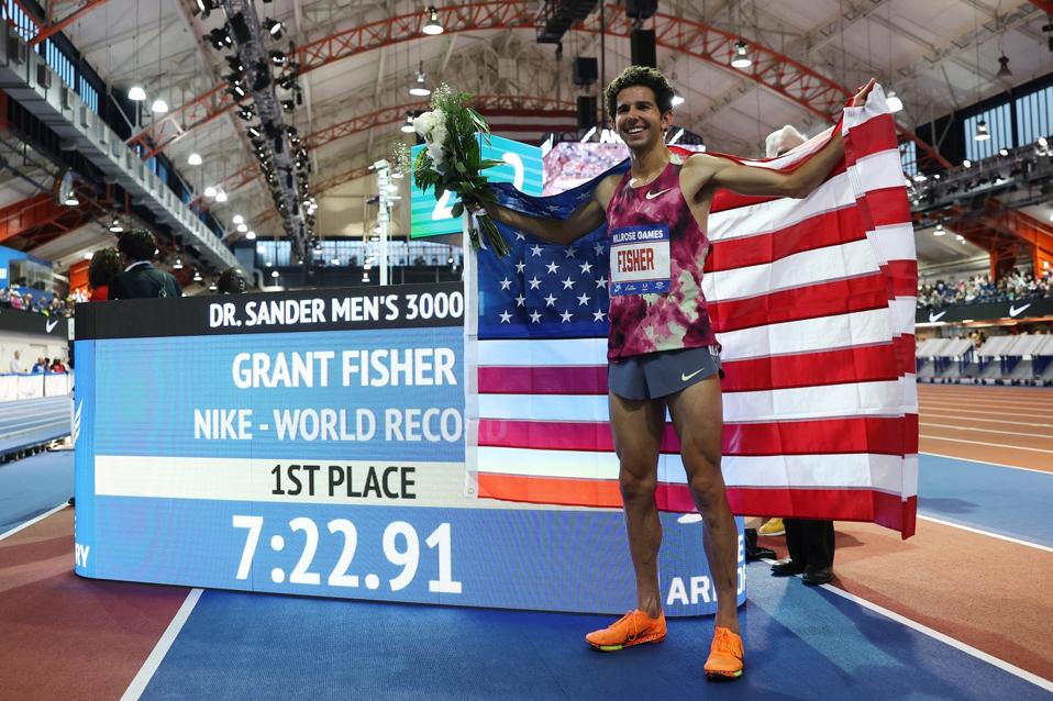 Grant Fisher Breaks 3K World Record, Defeats Olympic Champion Cole ...