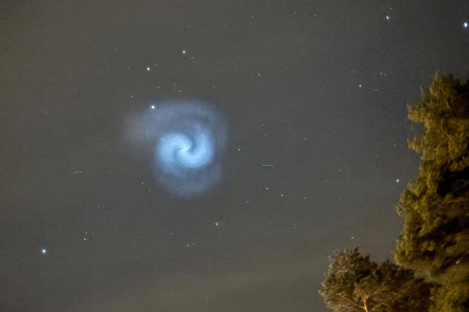 In Photos: Monday’s Weird ‘Blue Spiral’ That Went Viral Was A SpaceX Rocket